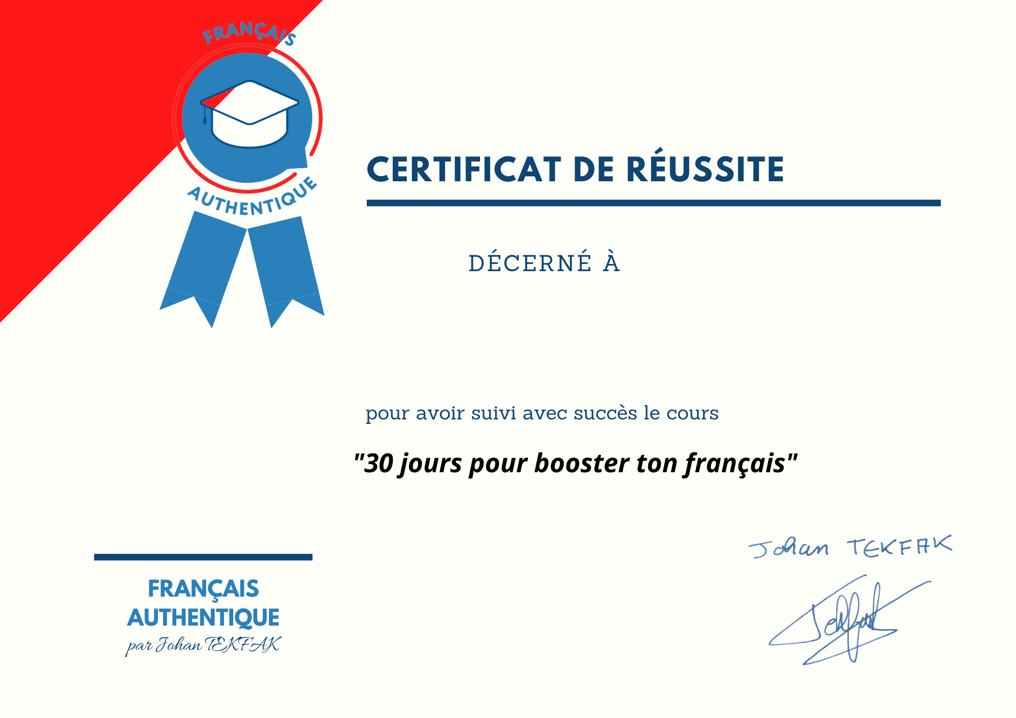 Modèle Gratuit De Certificat De Réussite
